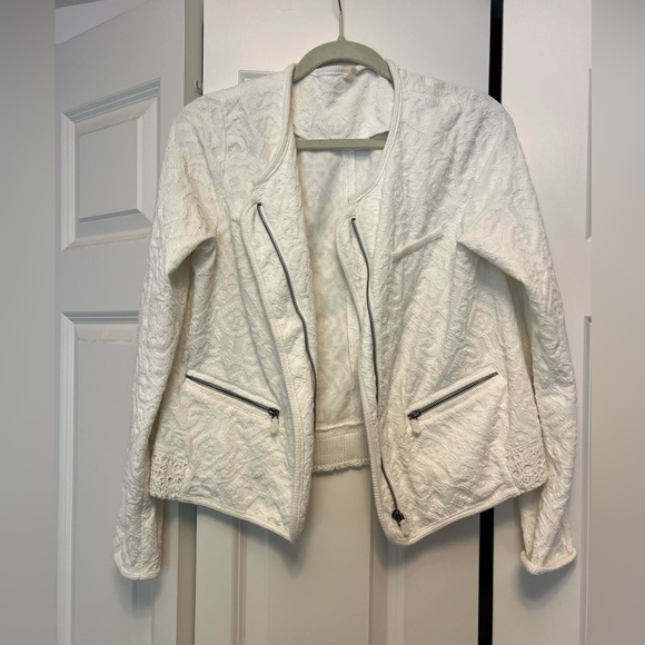 Anthropologie | Jackets & Coats | Anthropologie Moth Soft White Moto ...
